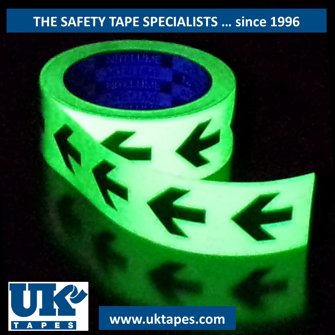 UK Tapes Ltd: NITELUME™ Glow in the Dark Tape - Photoluminescent UKT27PLA40